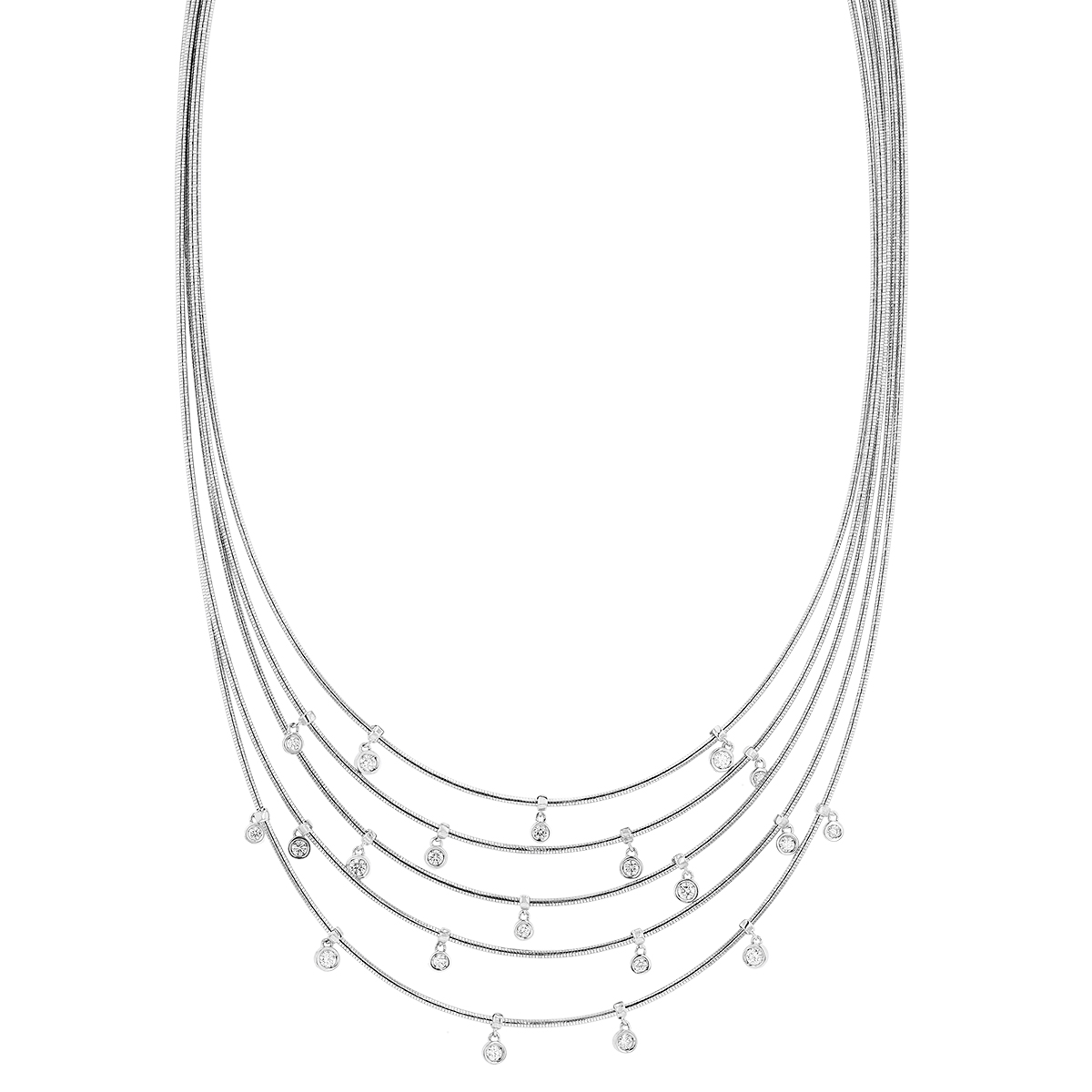 Pesavento DNA Spring 5 Row Diamond Drop Collar Necklace in Sterling ...