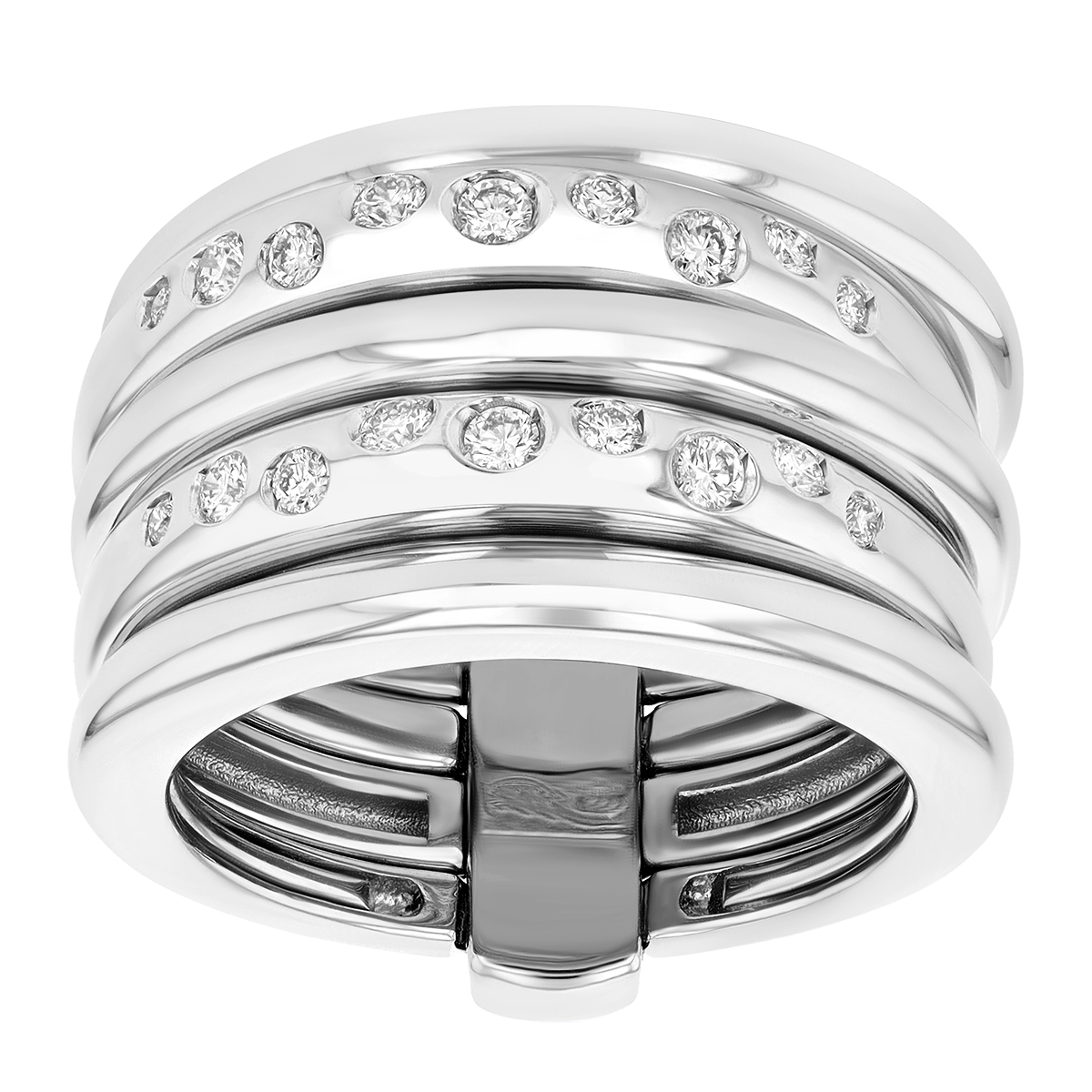 Pesavento Elegance Diamond 5 Row Ring in Sterling Silver | WELGA079M ...