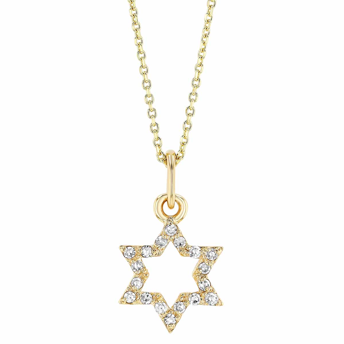 Diamond Star of David Pendant in Yellow Gold, 16" | Borsheims