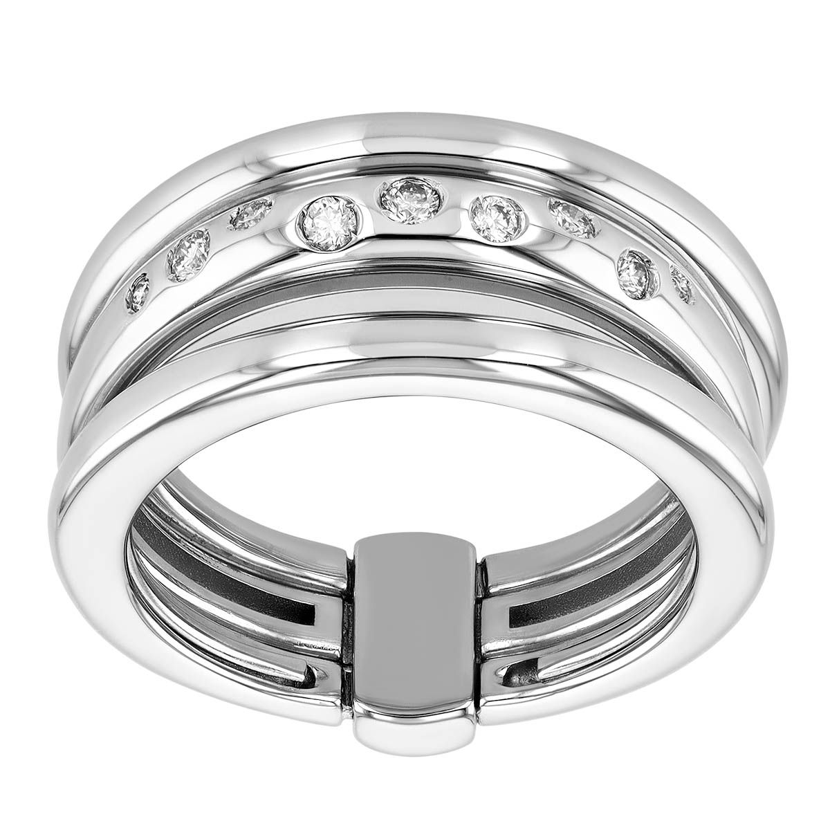 Pesavento Flush Set Diamond Scatter Multi Band Ring in Sterling Silver ...