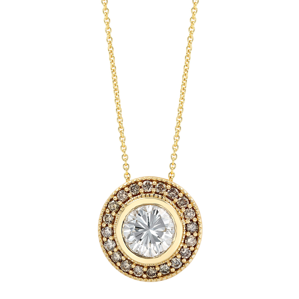 14KYG Diamond Halo Pendant | Borsheims