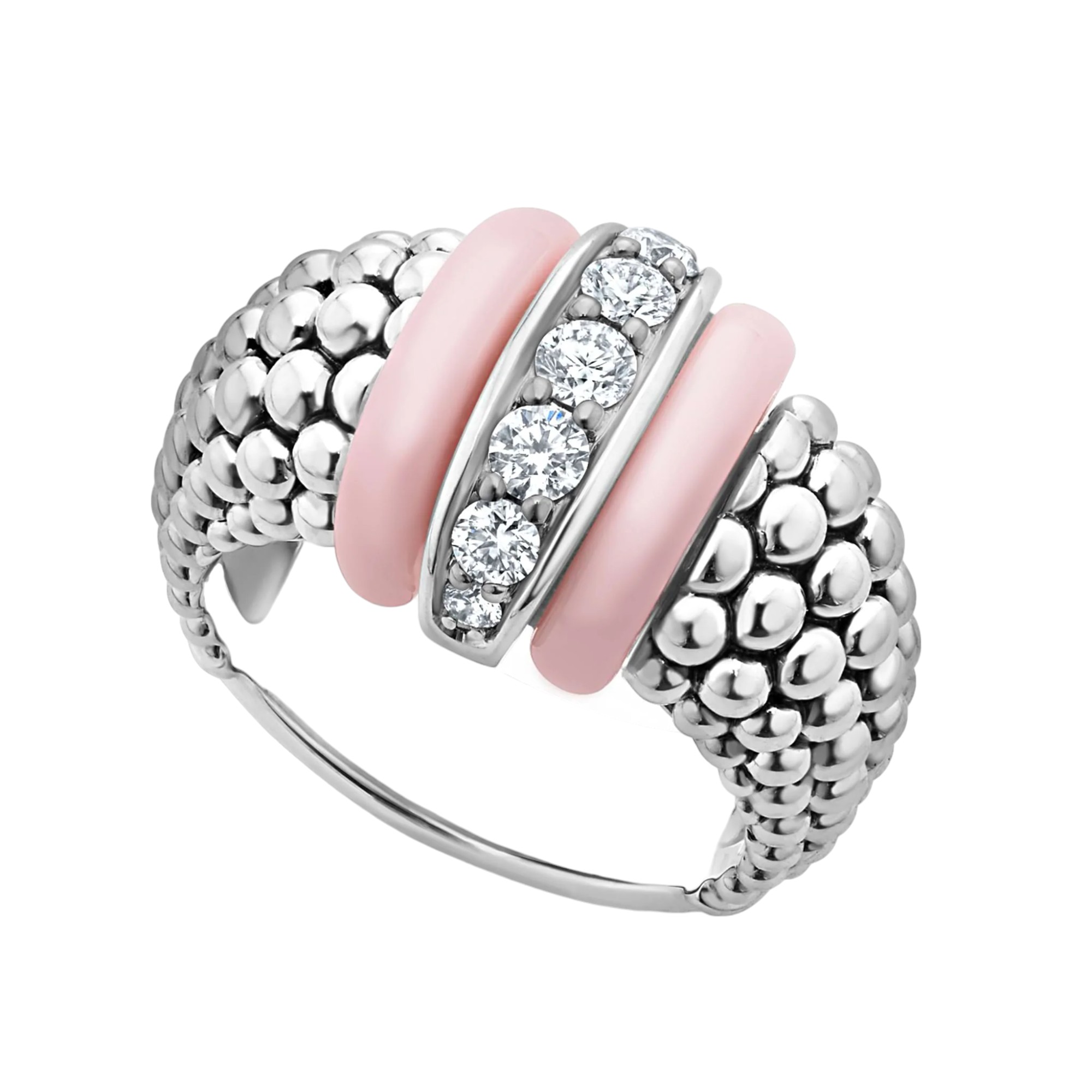 LAGOS Pink Caviar Pink Ceramic Caviar Diamond Ring, Size 7 | 02-80730 ...