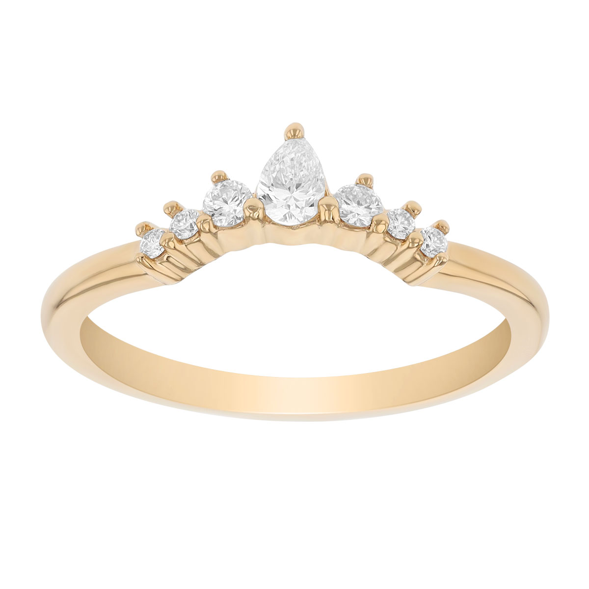 Zoe Chicco Diamond Contour Tiara Band Ring in Yellow Gold | MDSR-6-D ...