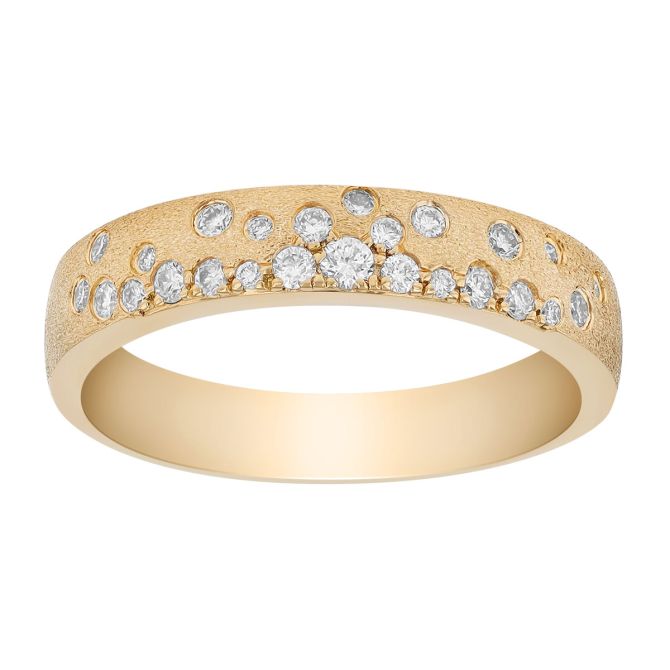 Flush Set Diamond Scatter Ring in Yellow Gold | Borsheims