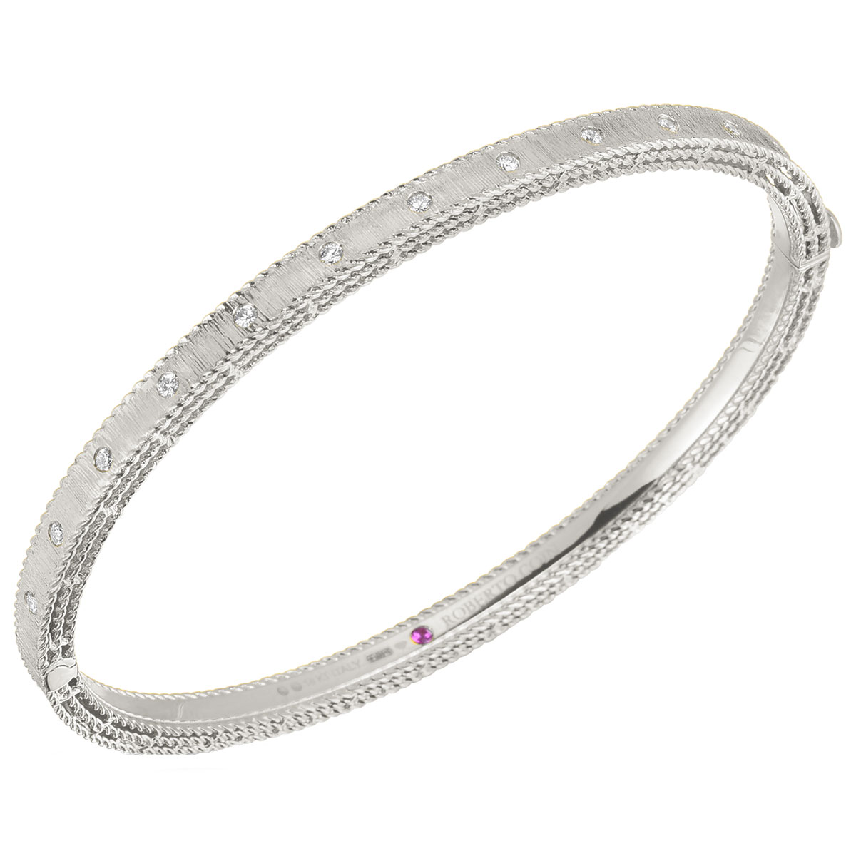 Roberto Coin Symphony Princess Diamond Bangle Bracelet In White Gold