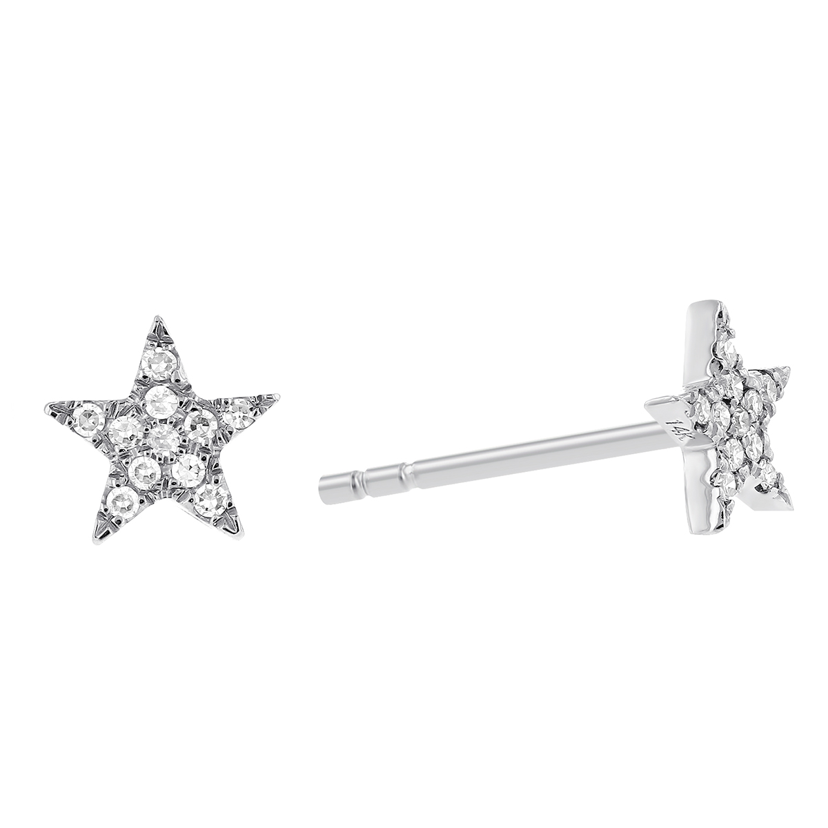 Diamond Pavé Star Shaped Stud Earrings in White Gold | Borsheims