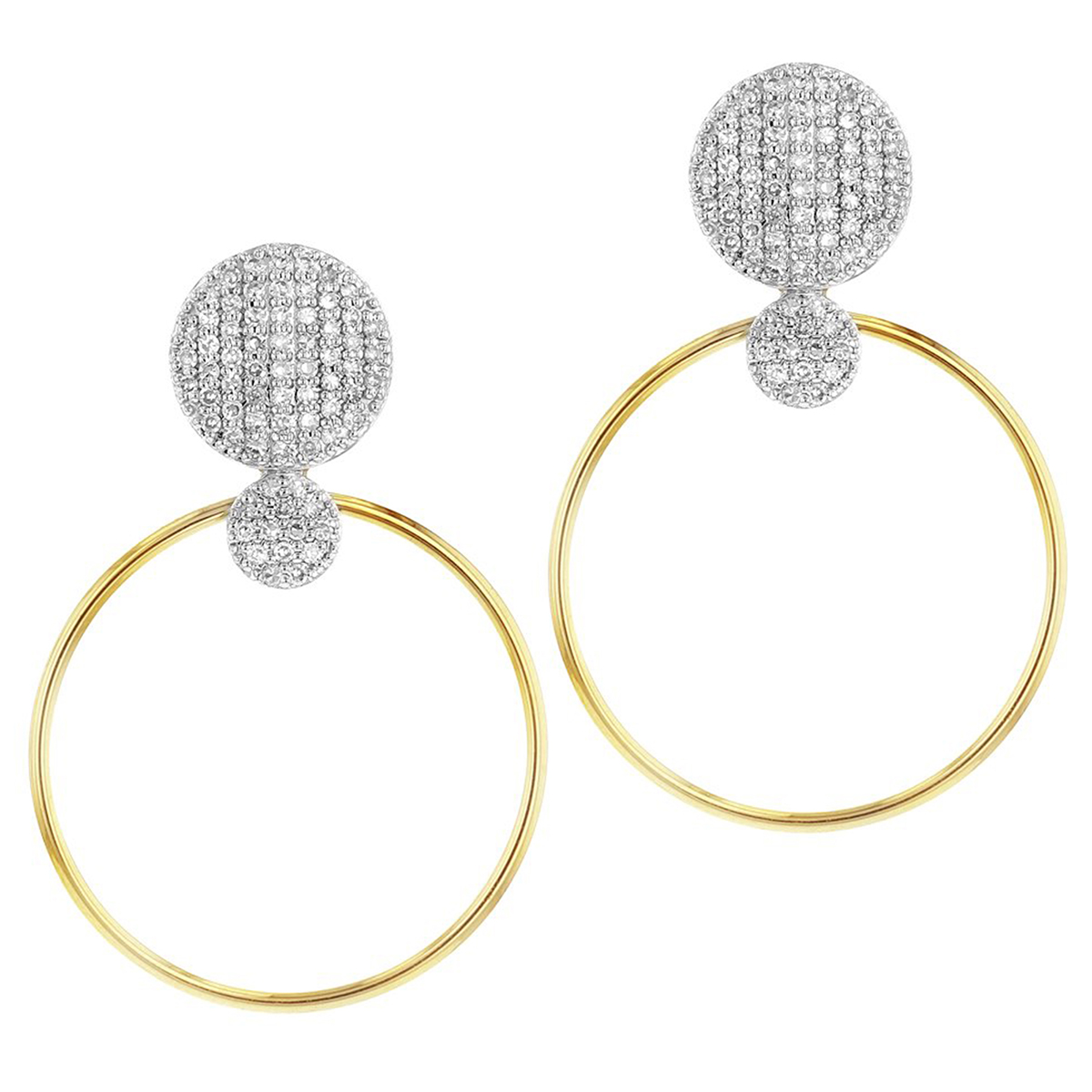 Phillips House Infinity Grand Diamond Pavé Loop Earrings in Yellow Gold | E1702DY | Borsheims