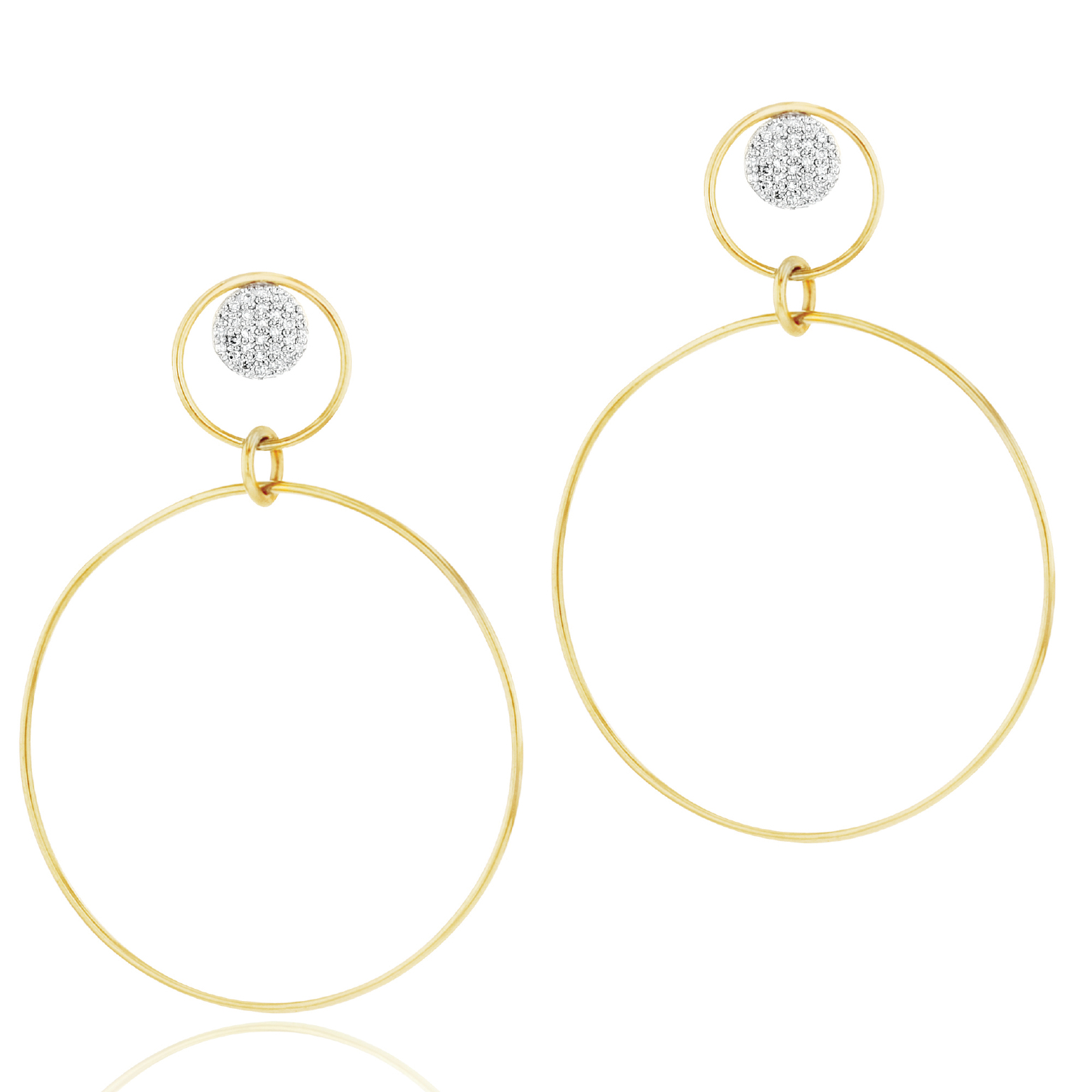 Phillips House Infinity Pavé Diamond & Yellow Gold Open Loop Earrings | E1715DY | Borsheims