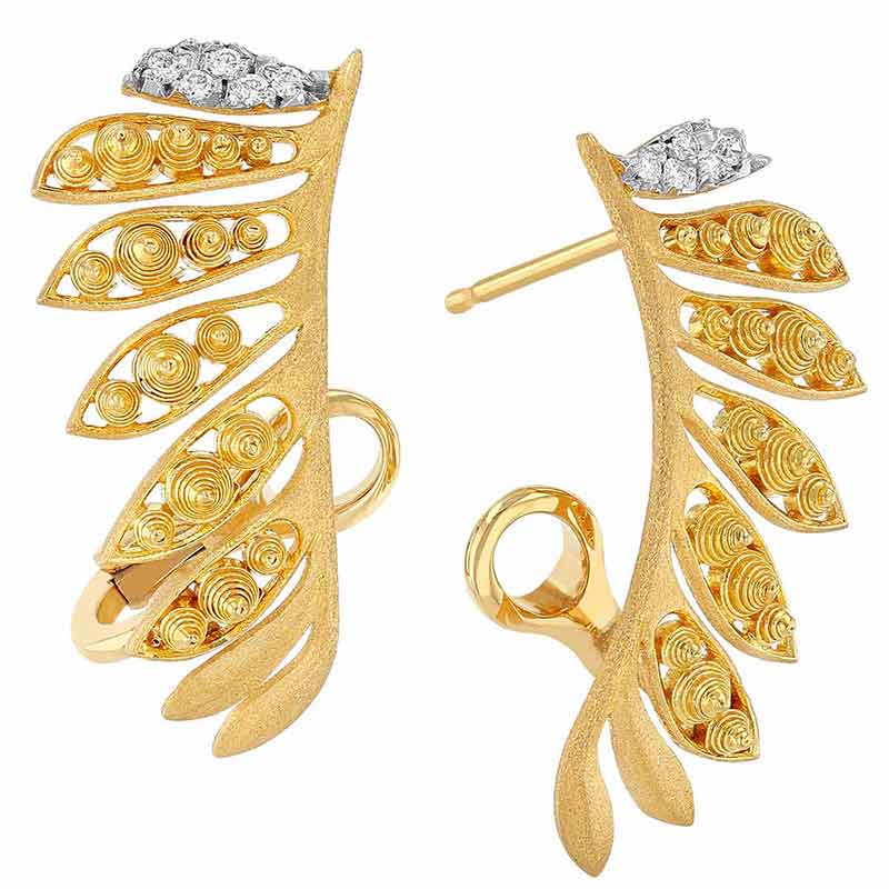 Luisa Rosas Luz Yellow Gold Climber Earrings with Diamonds | LRLZ189 ...