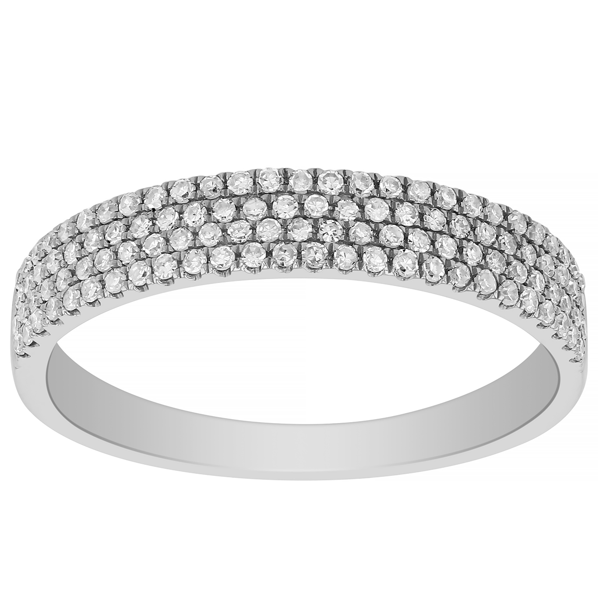 Diamond 4 Row Pavé Ring in White Gold | Borsheims