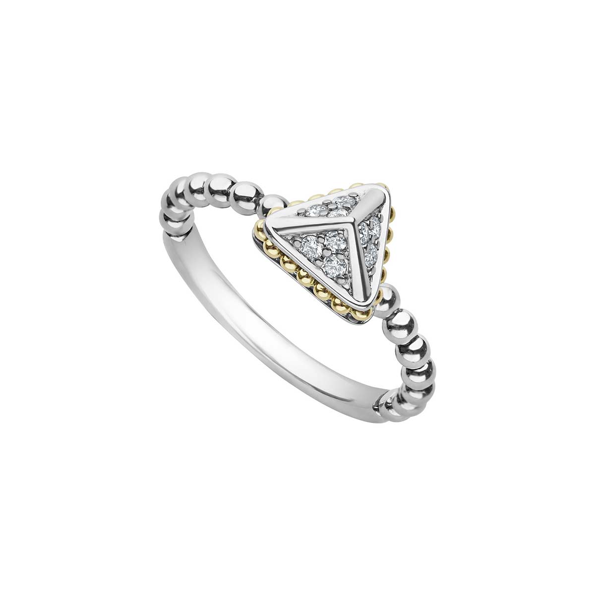 LAGOS Sterling Silver & 18K Yellow Gold Diamond Pyramid Ring | 02-80635 ... LAGOS Sterling Silver & 18K Yellow Gold Diamond Pyramid Ring | 02-80635 ...