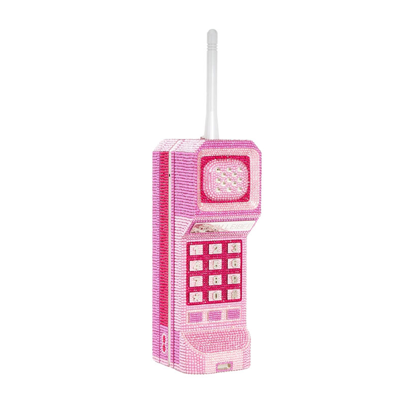 Judith Leiber Text Me Brick Phone Clutch, Pink | M195605 | Borsheims