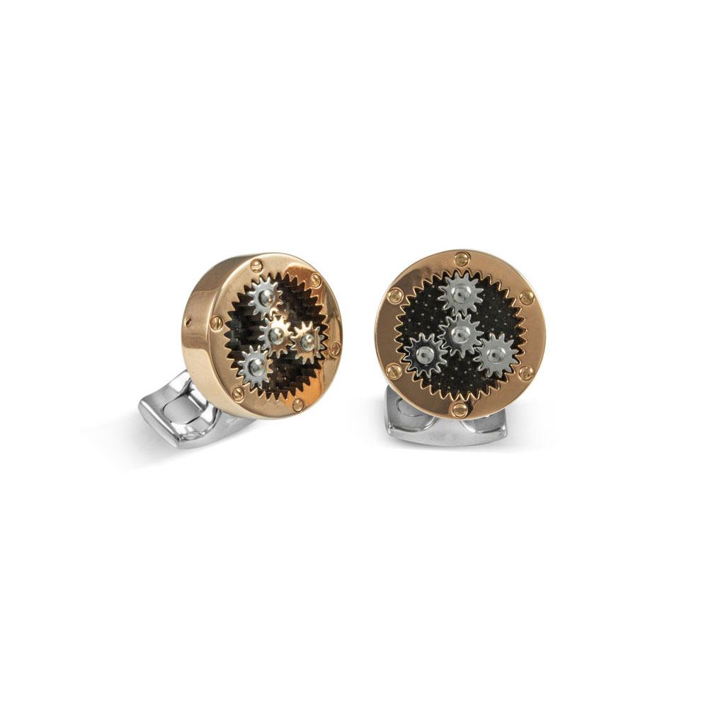 Deakin & Francis Aluminum & Rose Tone Gear Cufflinks | BMC0004C0001 ...