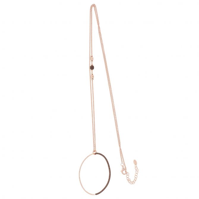 Pesavento Opera Necklace with Dark Brown Polvere In Rose Gold ...