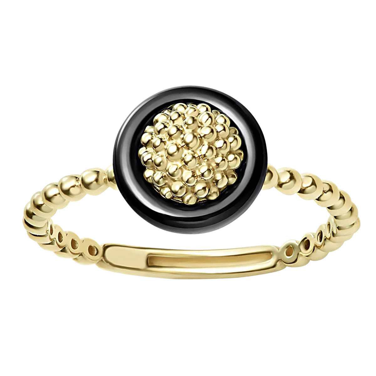 LAGOS Gold & Black Caviar Yellow Gold & Ceramic Ring | 03-10216-CB7 ...