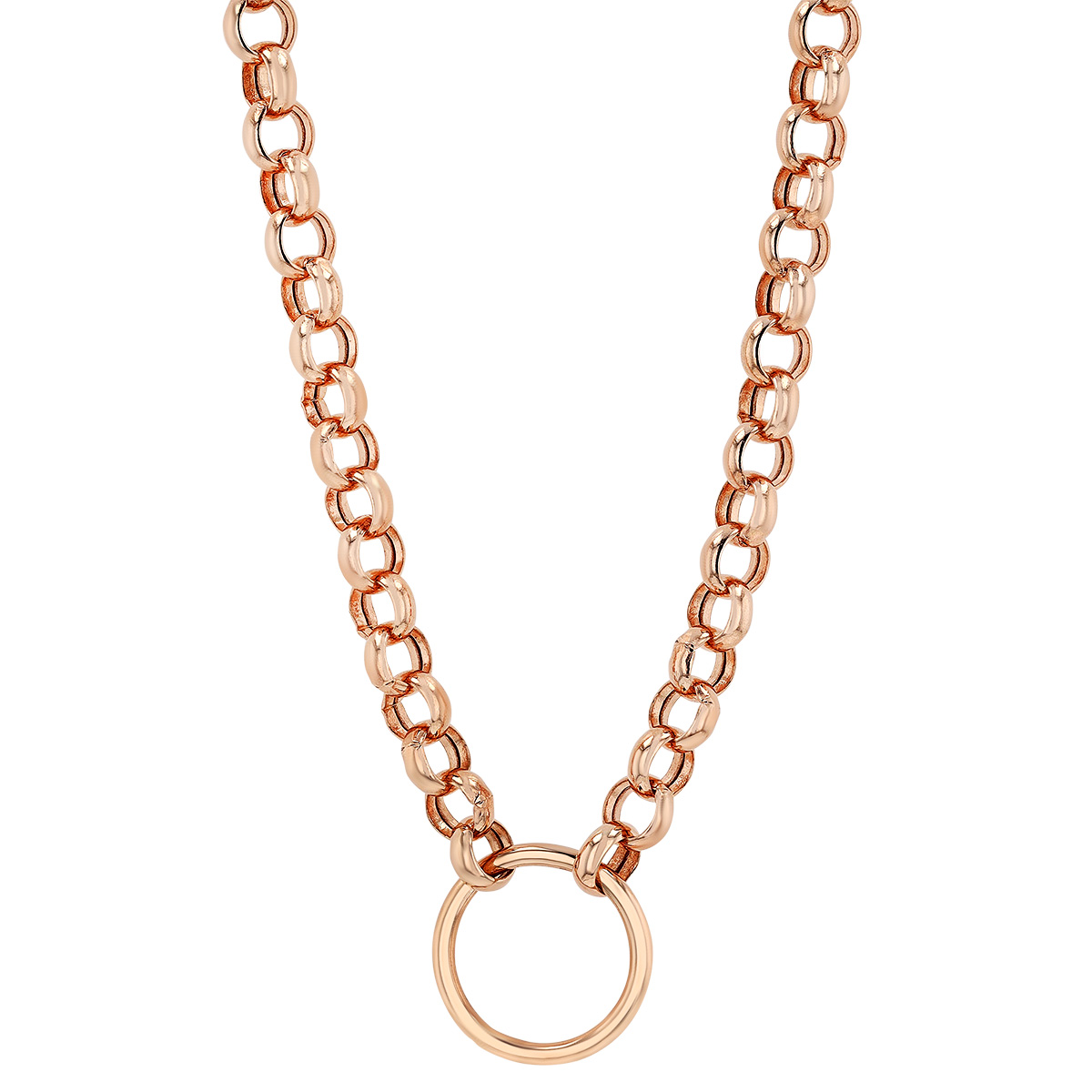 Rose Gold Open Circle Pendant & Rolo Chain Necklace, 18" | Borsheims