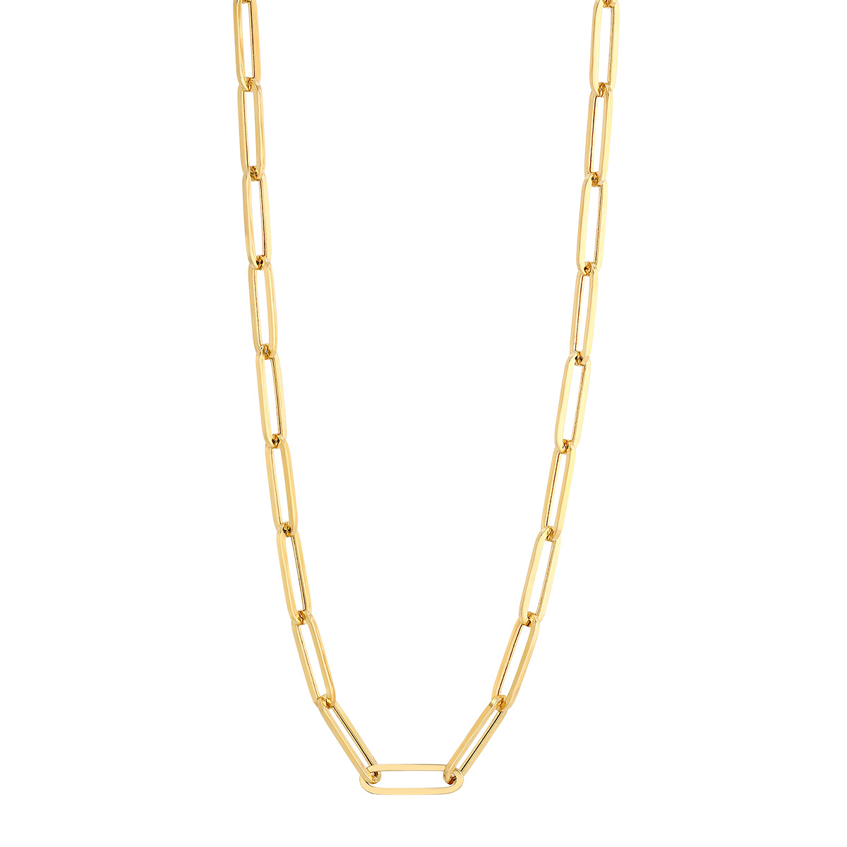Yellow Gold Large Paperclip Link Split Chain Necklace, 20" | Borsheims