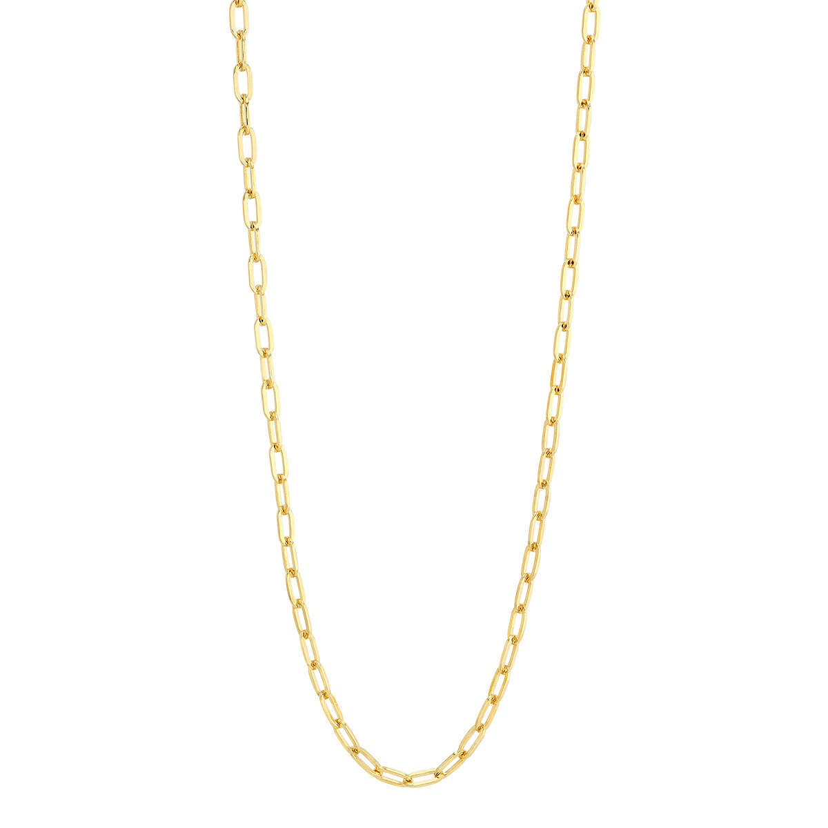 Yellow Gold Paperclip Link Split Chain Necklace, 20" | Borsheims