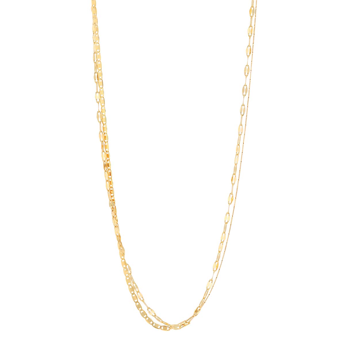Yellow Gold Double Strand Mixed Link Chain, 18" | Borsheims