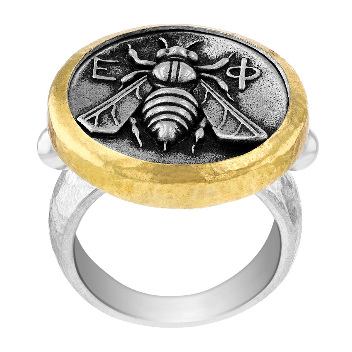 Gurhan Coin Sterling Silver Bee Ring with 24K Gold Accents | GUR-SS-NS ...