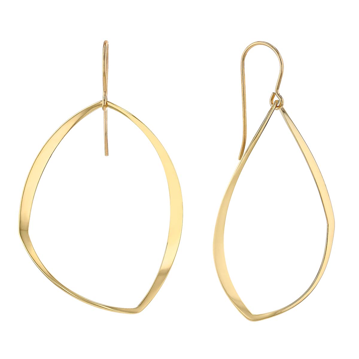 Yellow Gold Abstract Oval Dangle Earrings | Borsheims