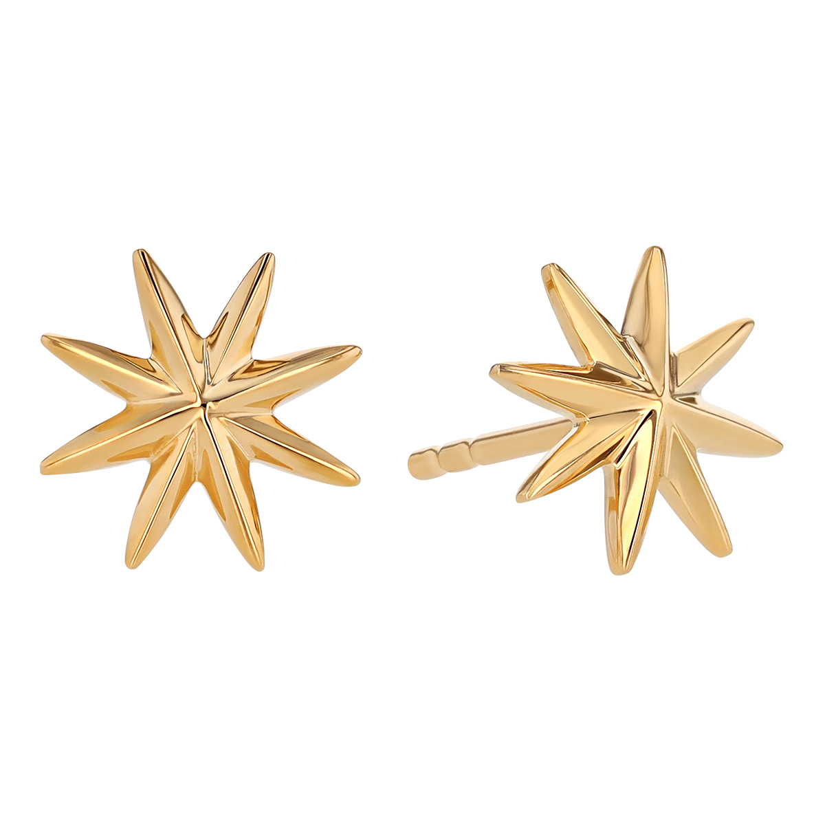 Yellow Gold Dainty Starburst Stud Earrings | Borsheims
