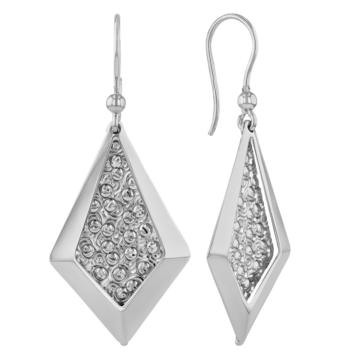 Sterling Silver Kite Shaped Beaded Dangle Earrings | Borsheims