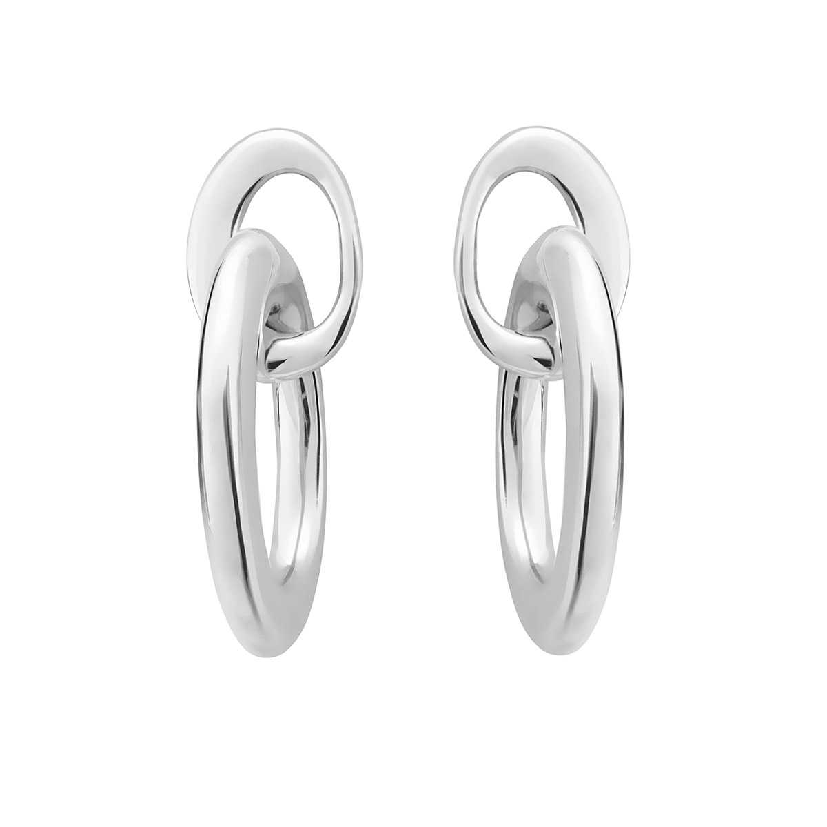 Tane Maria Sterling Silver Double Oval Link Earrings | 01020200176 | Borsheims