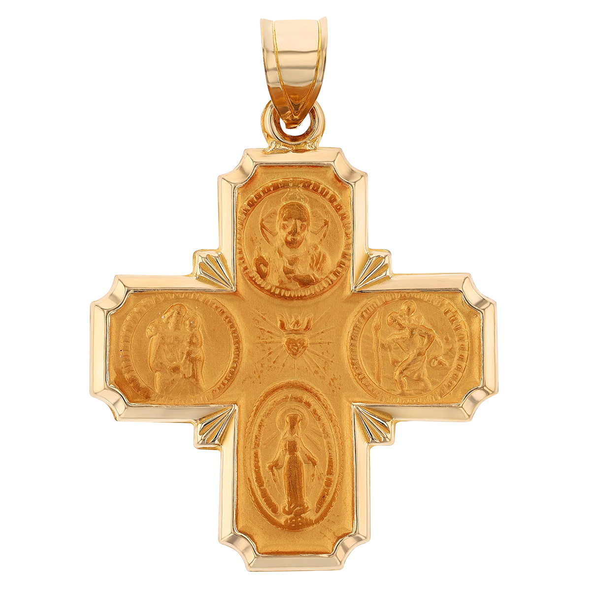 Yellow Gold Catholic Cross Charm | Borsheims