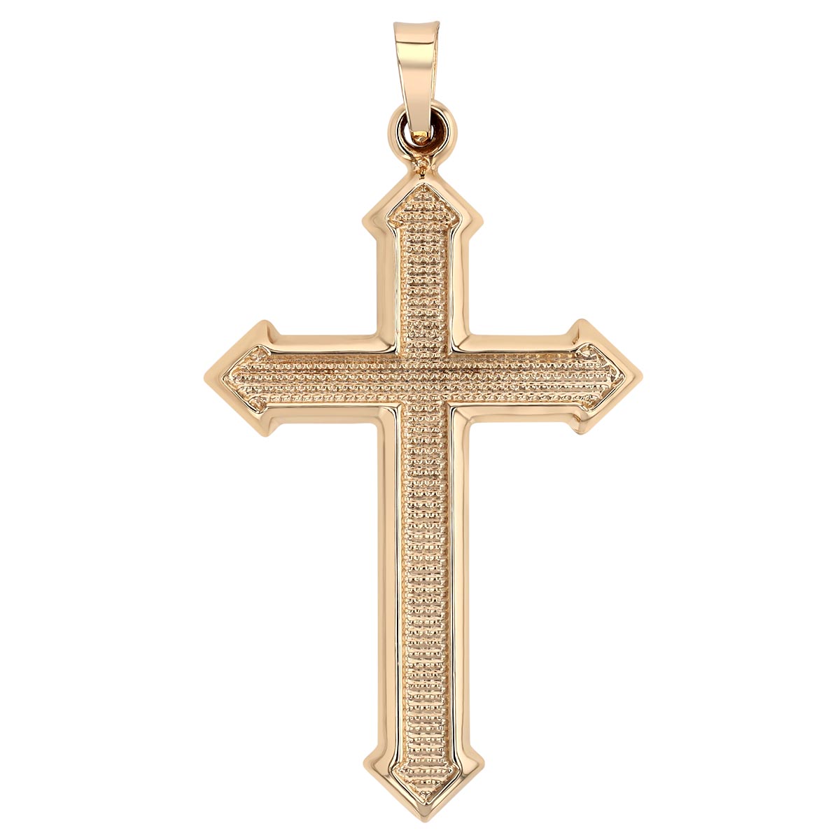 Yellow Gold Dotted Texture Pointed Cross Charm | Borsheims