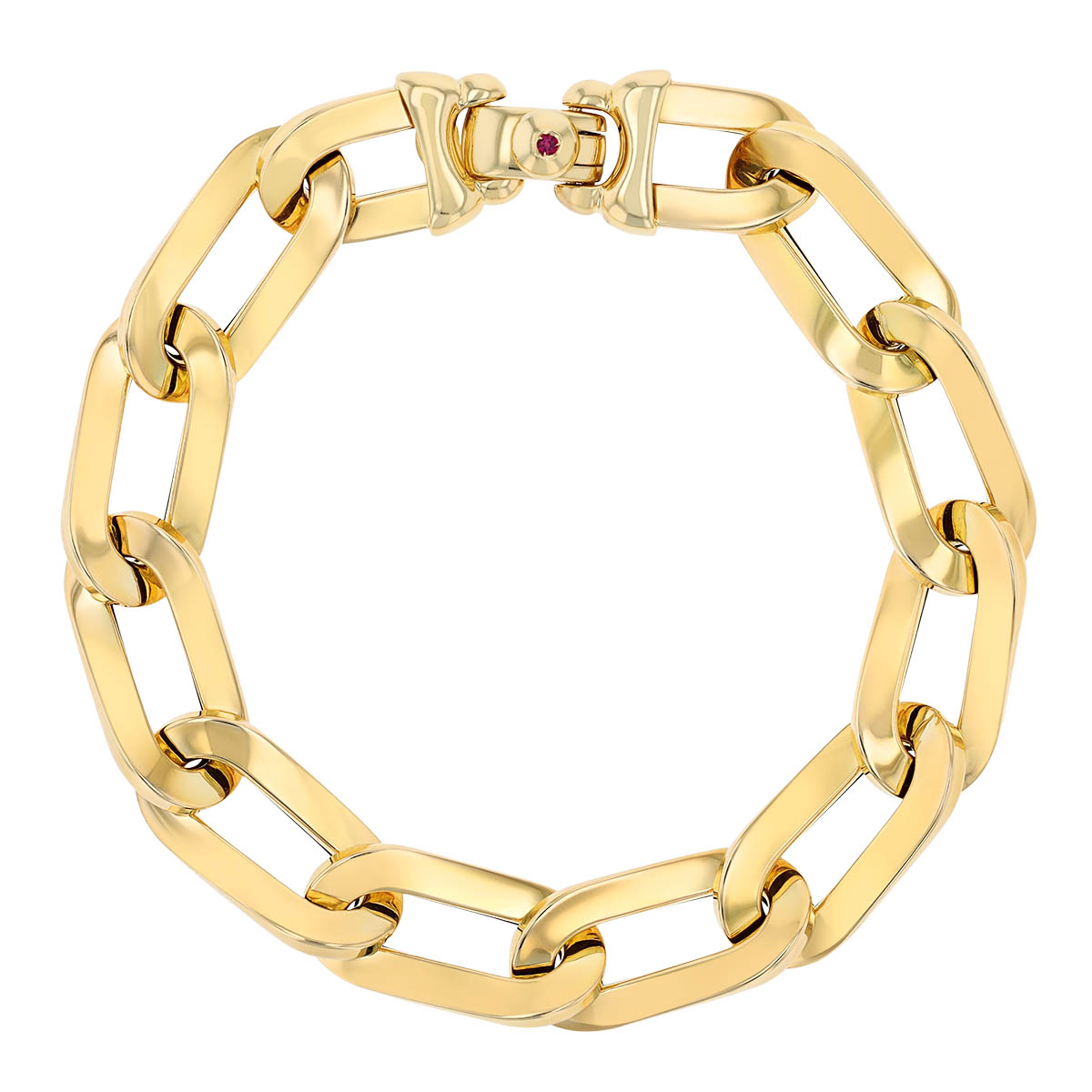 Roberto Coin Yellow Gold Squared Edge Paperclip Link Bracelet ...