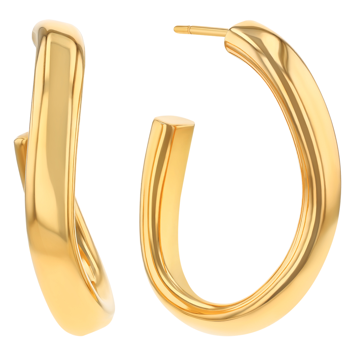 Pesavento Polvere Yellow Gold Vermeil Twist Open Hoop Earrings ...
