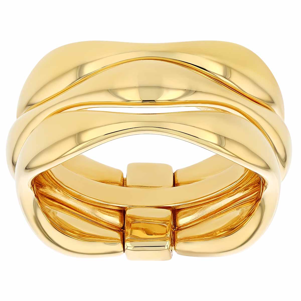 Pesavento Elegance Yellow Gold Vermeil Wave Triple Band Ring | WELGA077 ...
