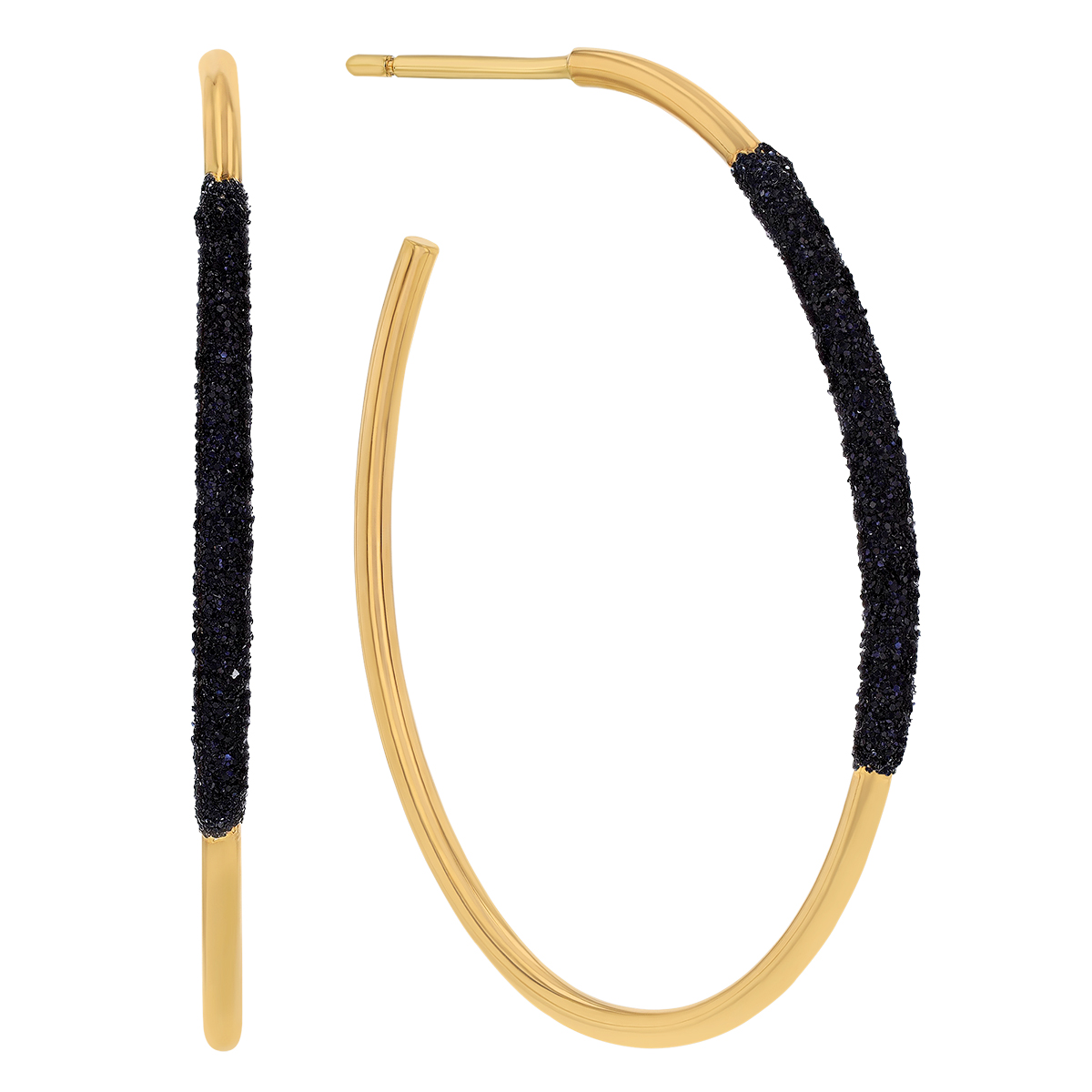 Pesavento Polvere Black Dust Hoop Earrings in Yellow Gold Vermeil ...