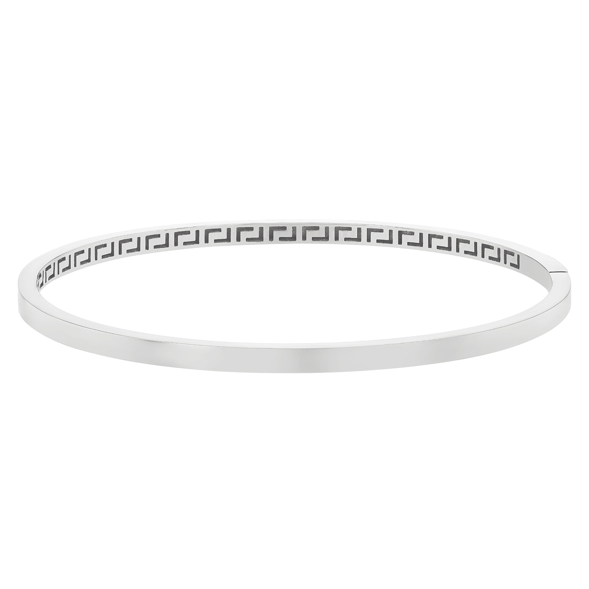 White Gold Square Edge Bangle Bracelet | Borsheims