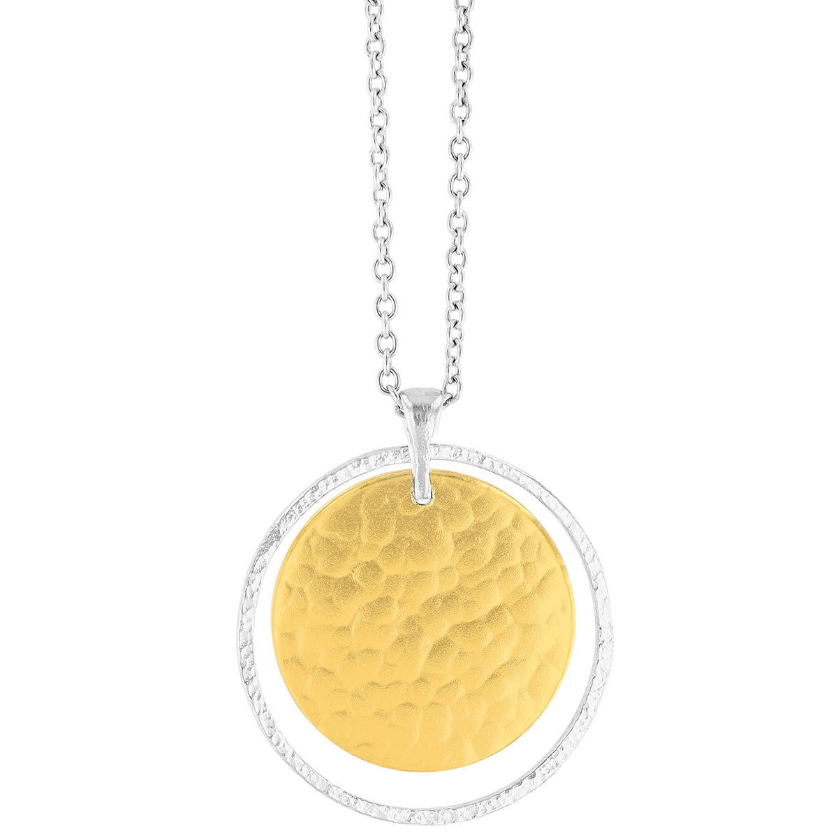 Gurhan Sterling Silver Large Open Circle & Yellow Gold Vermeil Disc ...