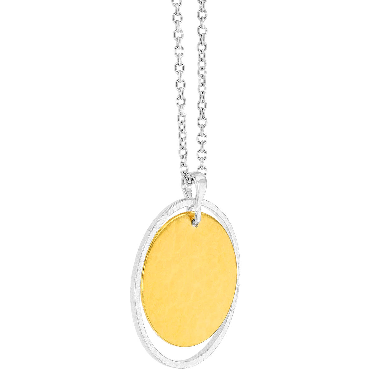 Gurhan Sterling Silver Large Open Circle & Yellow Gold Vermeil Disc ...