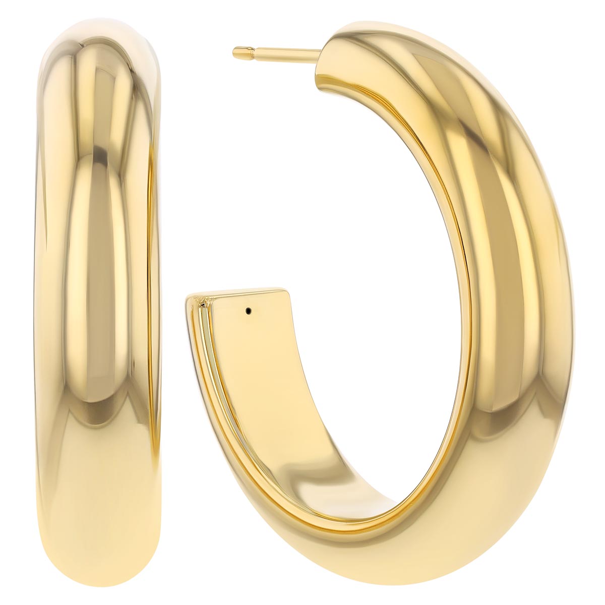 Yellow Gold Half Round Open Hoop Earrings | Borsheims