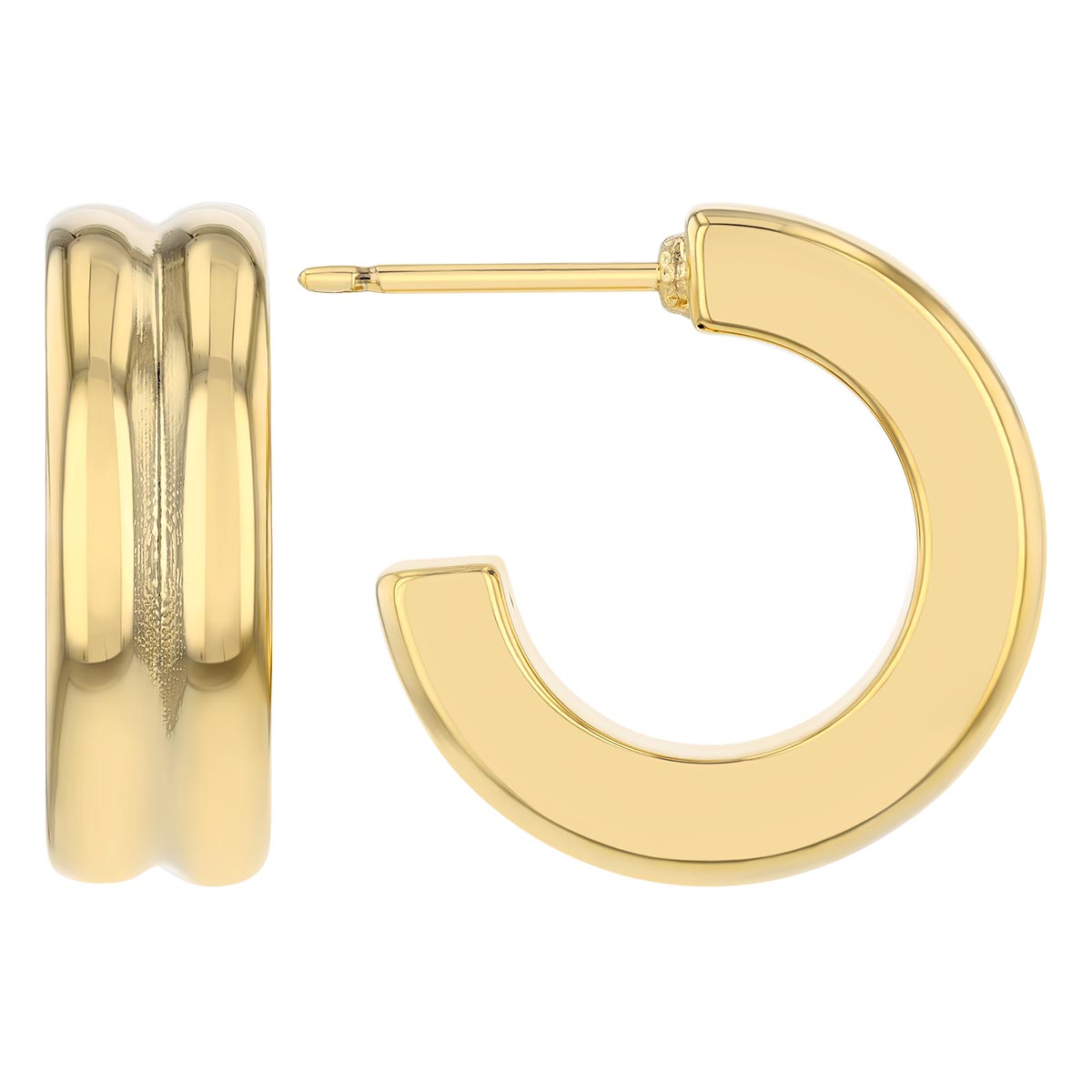 Yellow Gold Double Rounded Open Hoop Earrings | Borsheims