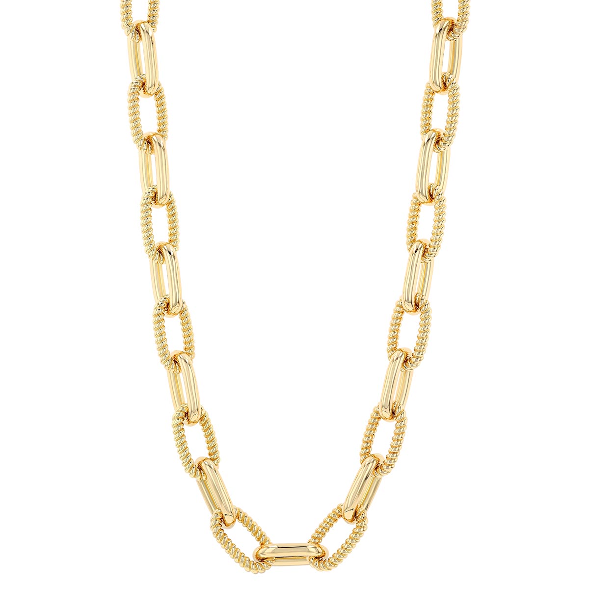 Roberto Coin Oro Classic Yellow Gold Twisted & High Polish Alternating ...