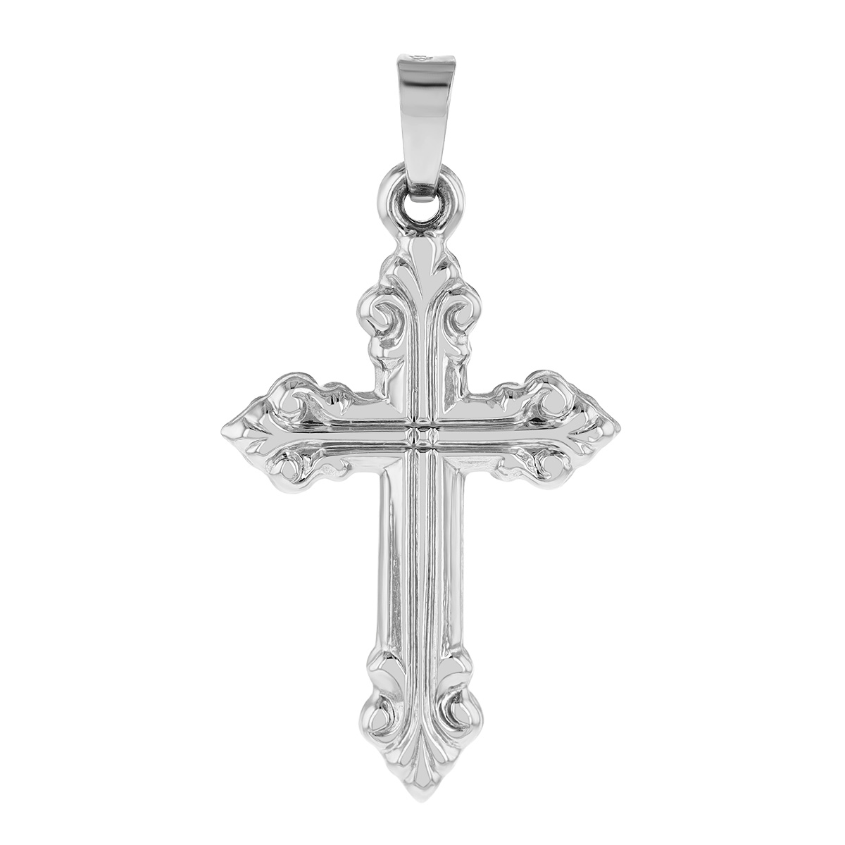 White Gold Filagree Cross Charm | Borsheims