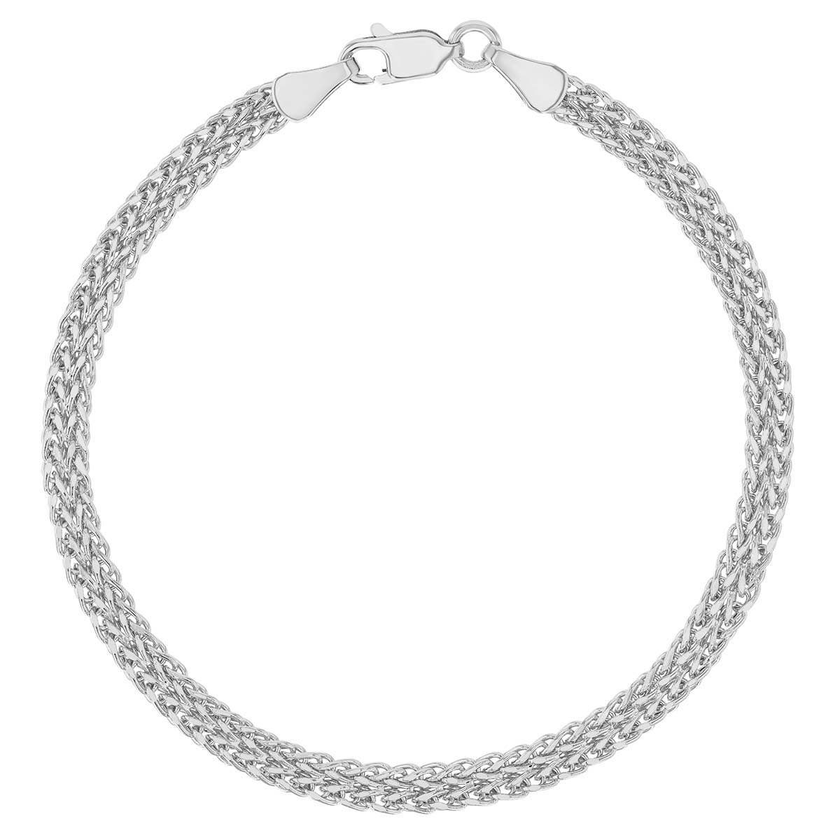 White Gold Double Wheat Chain Bracelet, 7.5" | Borsheims
