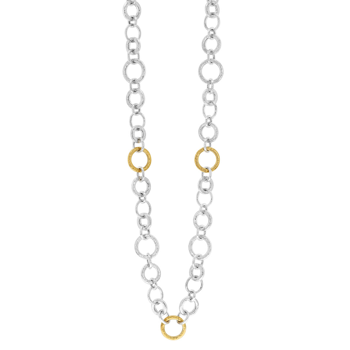 Gurhan Hoopla Sterling Silver & Yellow Tone Round Link Chain Necklace ...