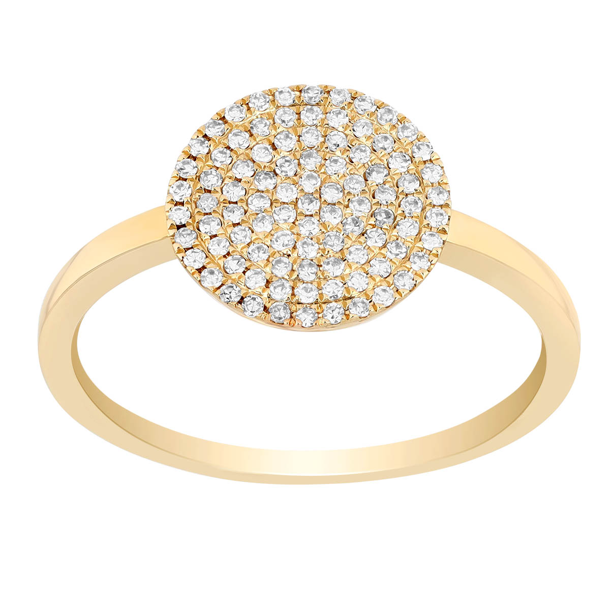 Diamond Pave Disc Ring in Yellow Gold | Borsheims