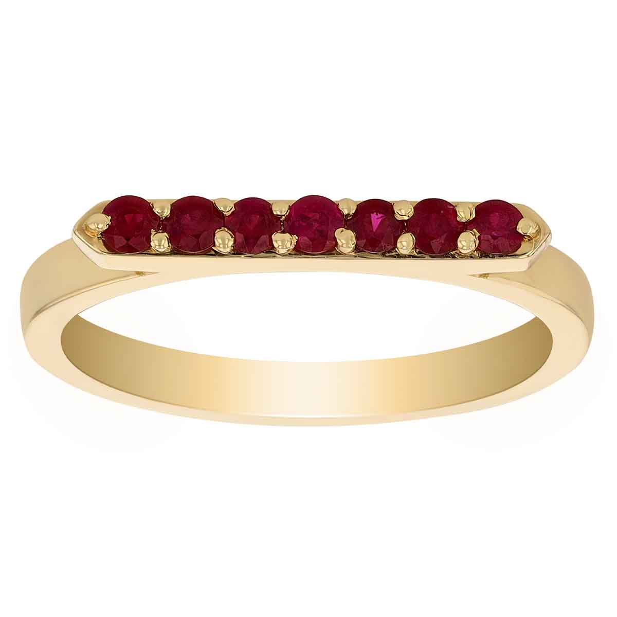 Ruby Horizontal Bar Ring in Yellow Gold | Borsheims