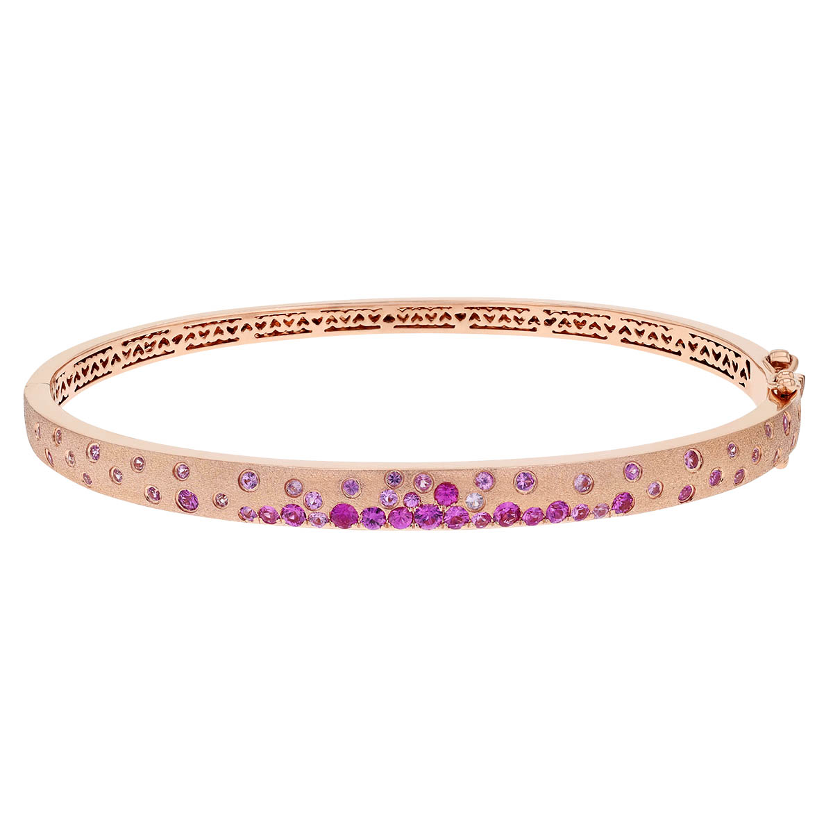 Pink Sapphire Flush Set Scatter Bangle Bracelet in Rose Gold | Borsheims