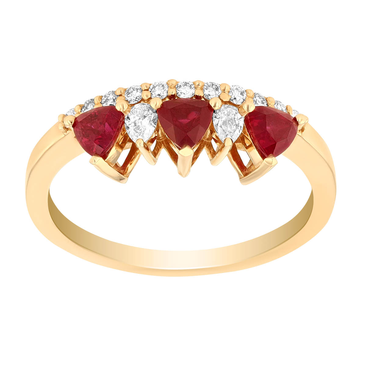 Trillion Ruby & Diamond Ring in Yellow Gold | Borsheims