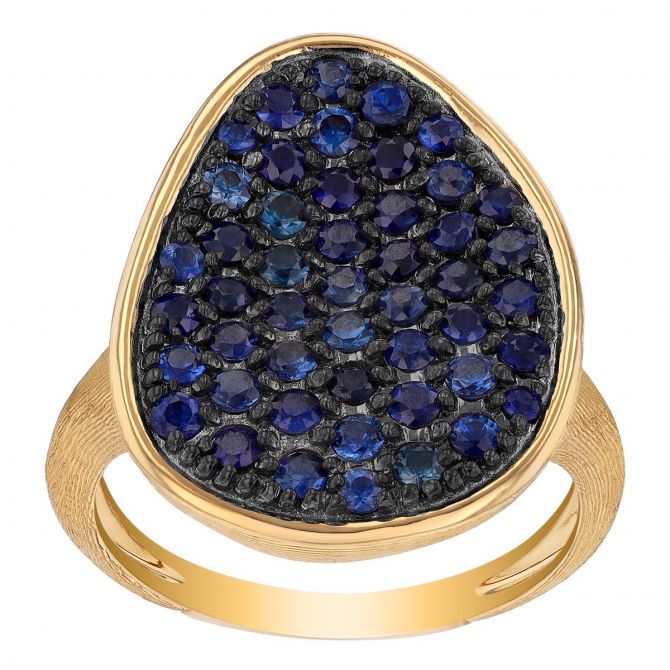 Marco Bicego Lunaria Sapphire Pavé Ring in Yellow Gold | AB566-ZB1-Y ...