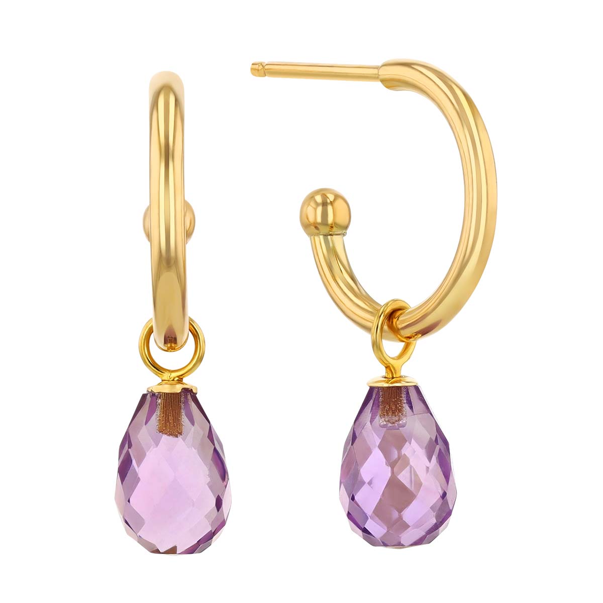 Gold Drop Hoop Earrings