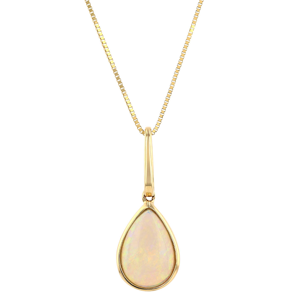 Pear Shaped Opal Bezel Set Pendant in Yellow Gold | Borsheims